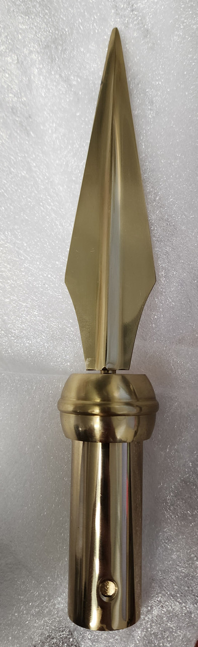 Metal Flat Spear Gold Ornament (Medium Gold Color)