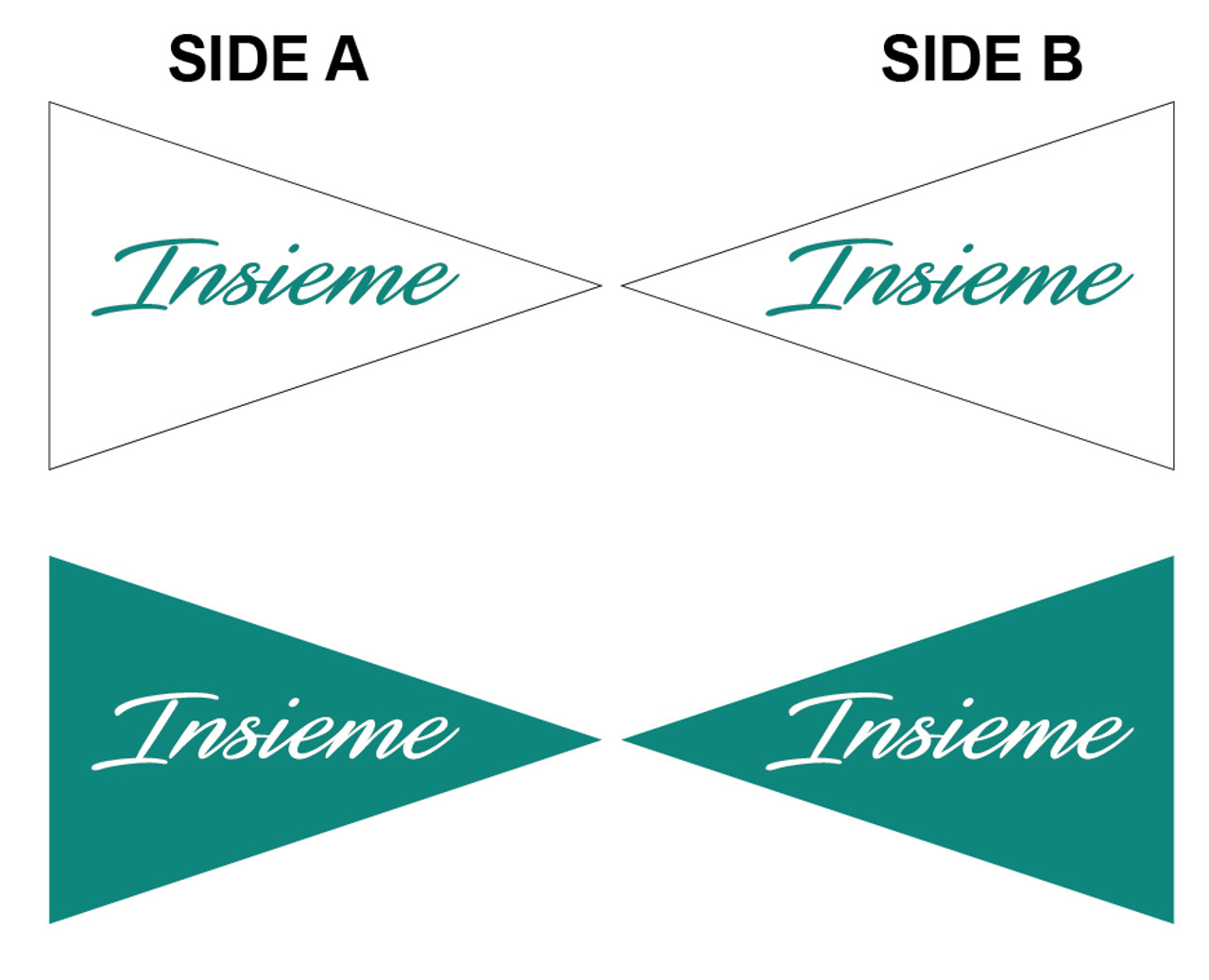 Insieme 12x18 Inch Custom Pennant Package Insieme 12x18 Inch Custom Pennant Package