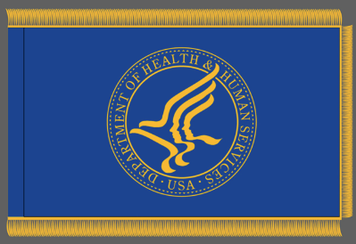 Health and Human Services G-Spec Gold Fringed Flag - Official