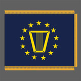 USN Senior Executive Service Fringed Flag- Indoor
