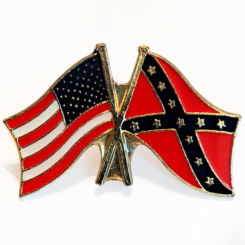 Confederate Rebel / U.S. Lapel Pin