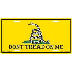 Gadsden ("Don't Tread On Me") License Plate - FlagCenter.com