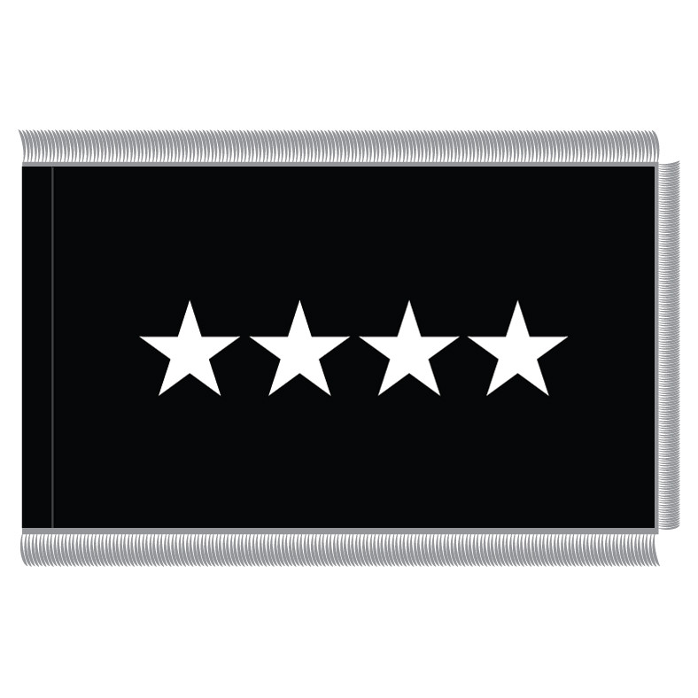 Space Force General Flag, 4 Star Appliqued Indoor Silver