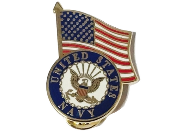 Navy/U.S. Flag Lapel Pin #2 - FlagCenter.com