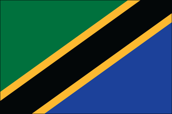 Tanzania - 4" x 6" Miniature Stick Flags