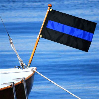 Thin Blue Line Boat Motorcycle Police Flag