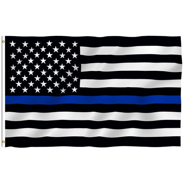 Thin Blue Line American Police 3'x5' Flag