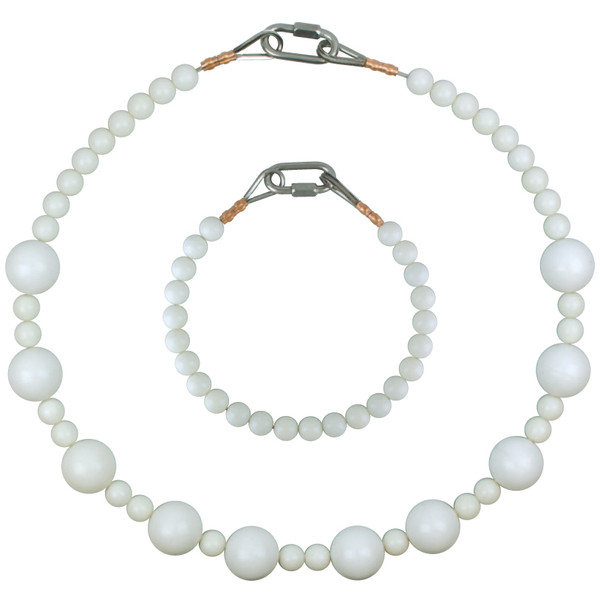 Heavy Duty Beaded Retainer Ring ( White) with Quick Link