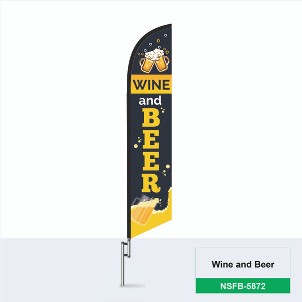 Wine and Beer Feather Flag (NSFB-5872)