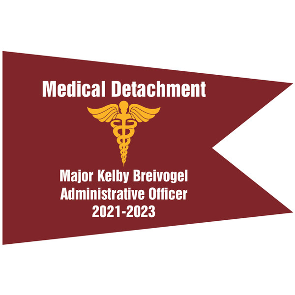 Medical Detachment 16x24 Tapered Burgee Custom Flag
