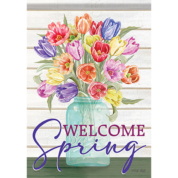 Welcome Spring Dura Soft Garden Flag - FlagCenter.com