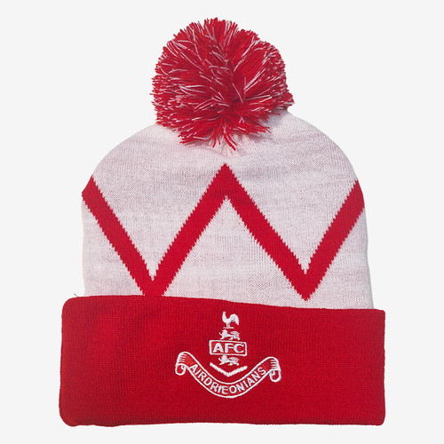 Airdrieonians Red Diamond Pom Hat | FN Teamwear
