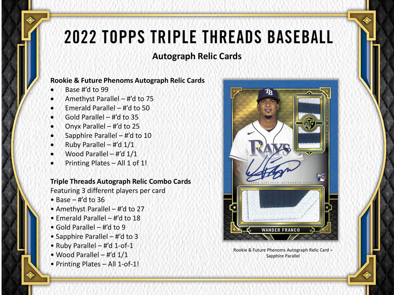 2022 Topps Triple Threads Baseball Hobby Box