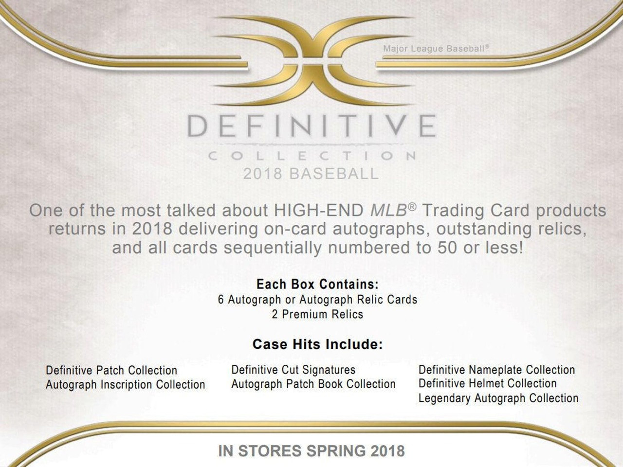 2018 Topps Definitive Baseball Hobby Box