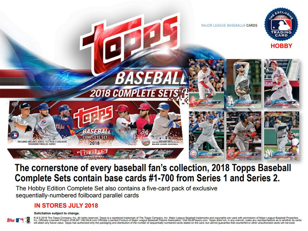 2018 Topps Complete Baseball Factory Set Hobby 12 Set Case