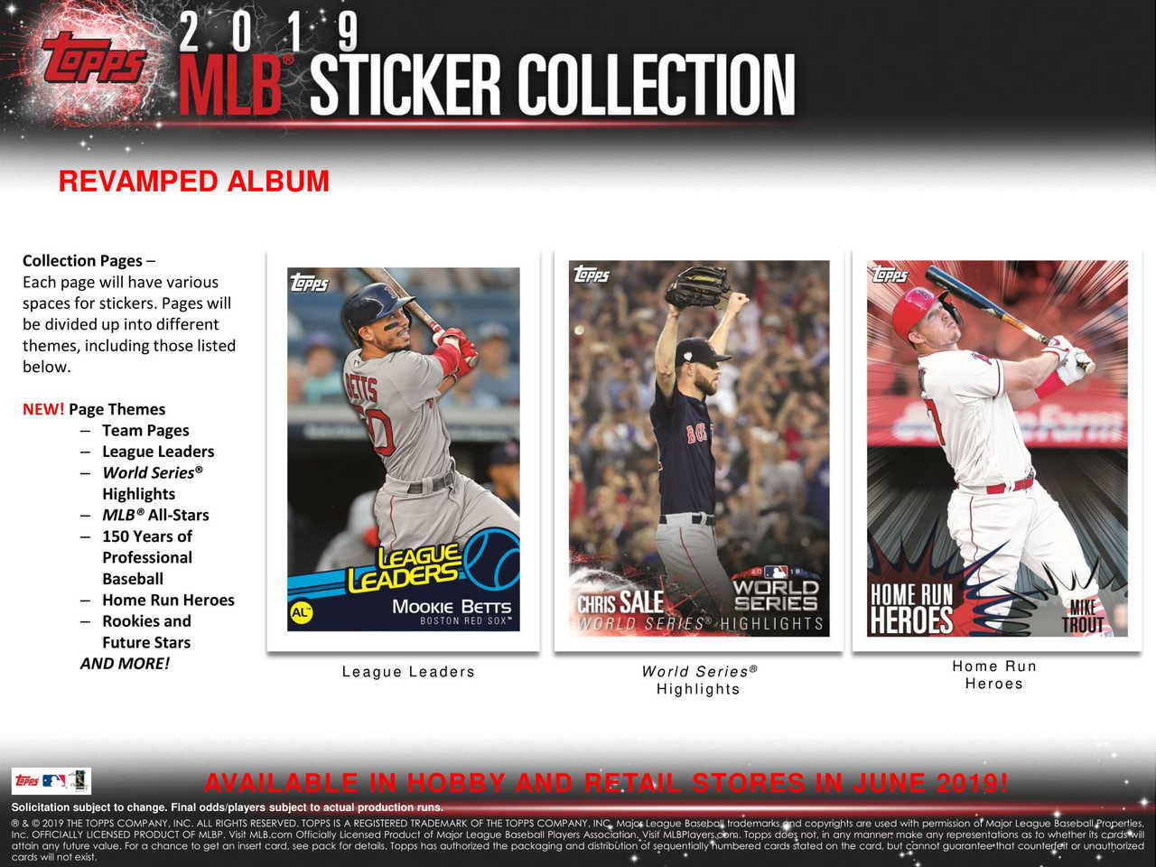 2019 Topps MLB Sticker Collection Album Baseball Box