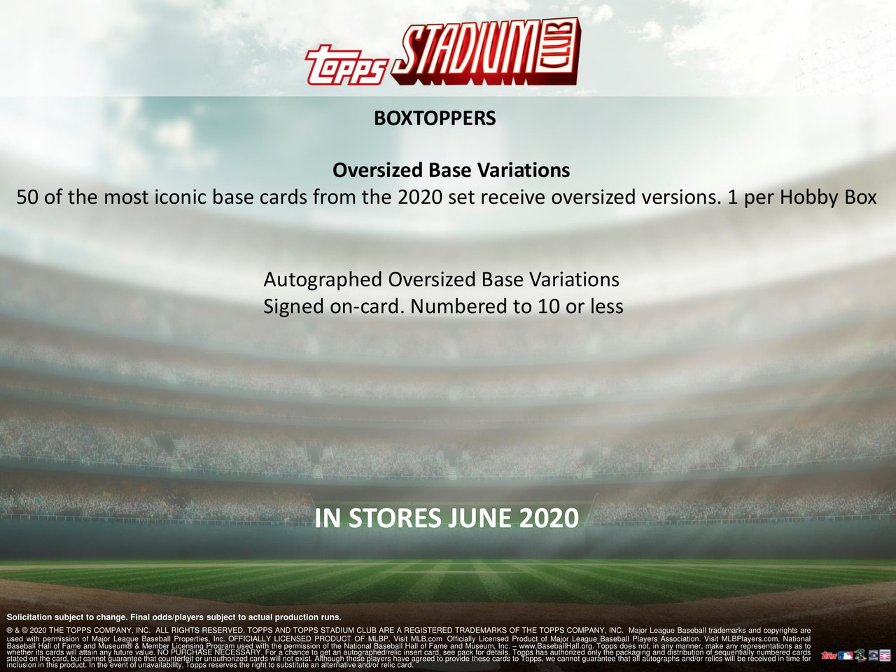 2020 Topps Stadium Club Baseball Hobby Box