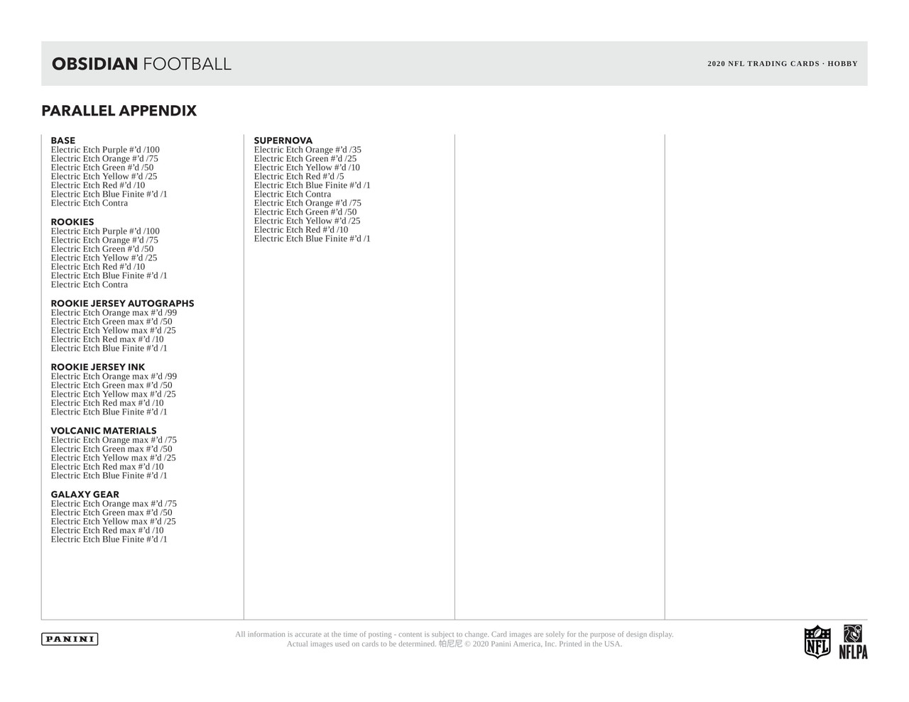 2020 Panini Obsidian Football Hobby 12 Box Case