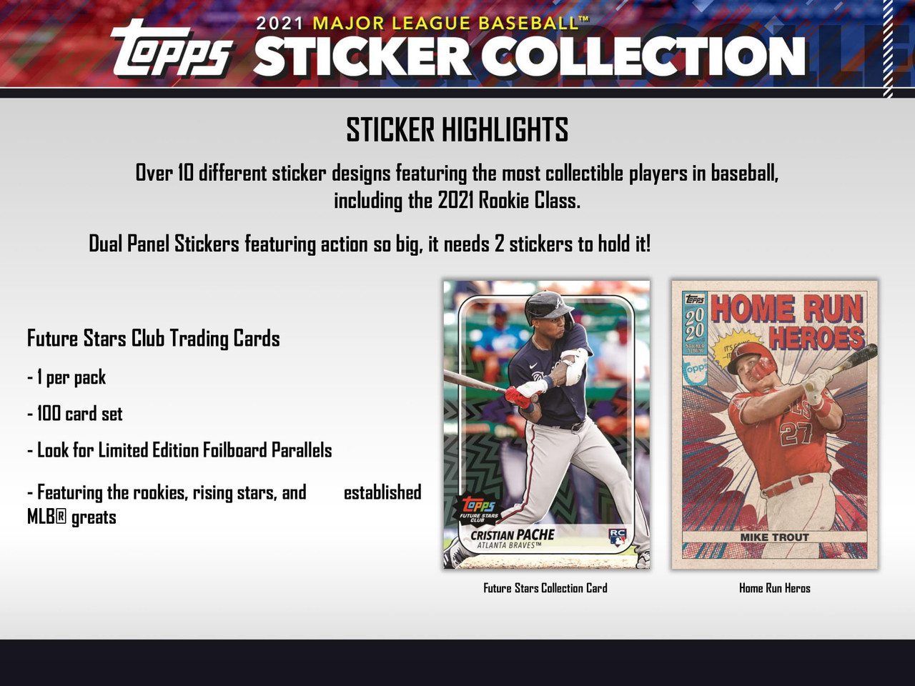 2021 Topps MLB Sticker Collection Album Baseball Box