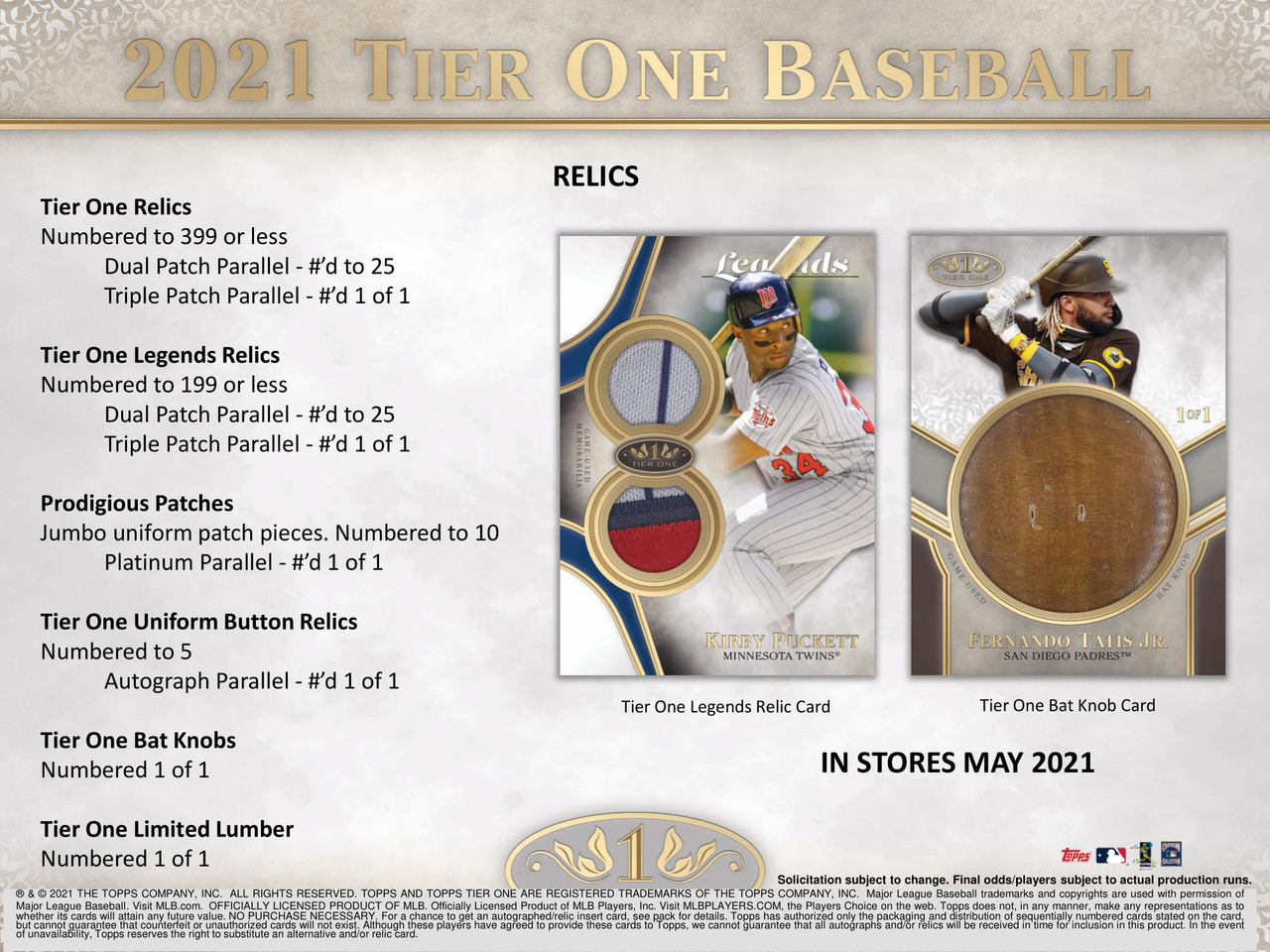 2021 Topps Tier One Baseball Hobby 12 Box Case