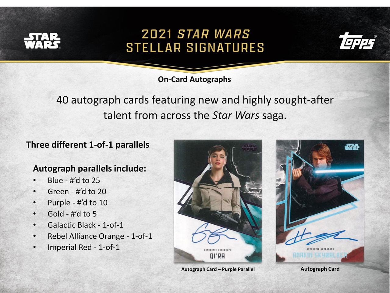 2021 Topps Star Wars Stellar Signatures Case