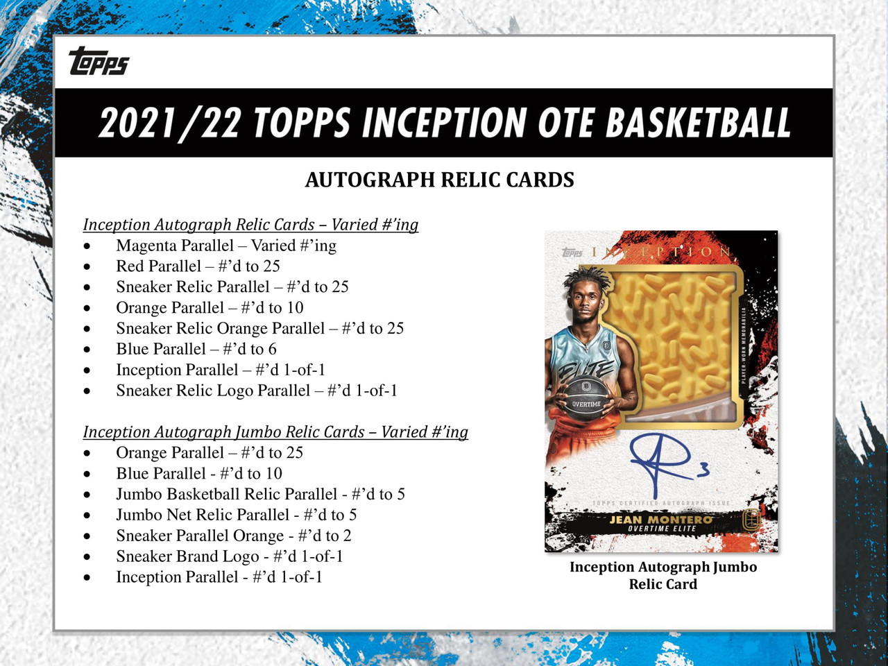 2021/22 Topps Inception Overtime Elite Basketball Hobby Box
