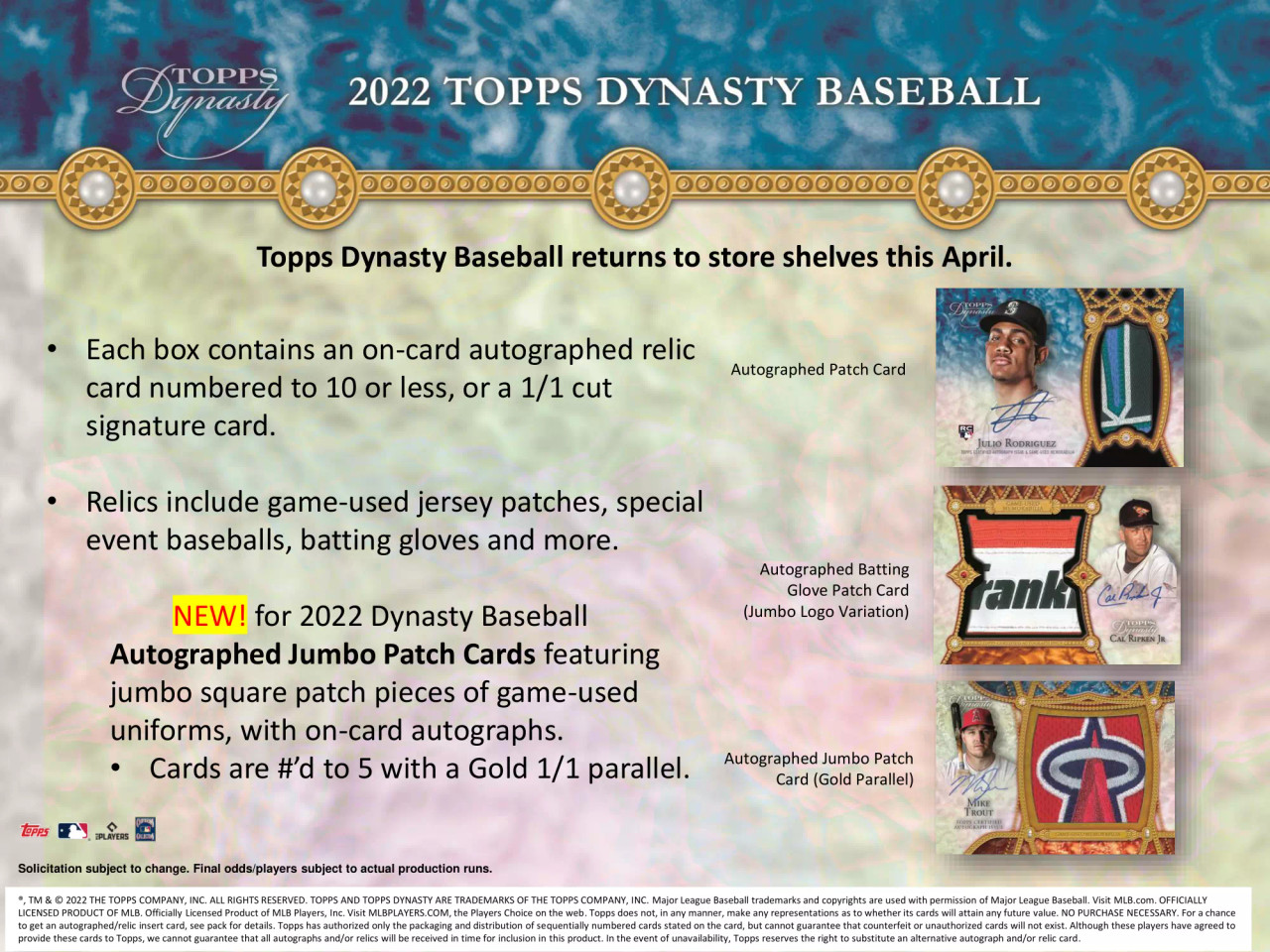 2022 Topps Dynasty Baseball Hobby 5 Box Case