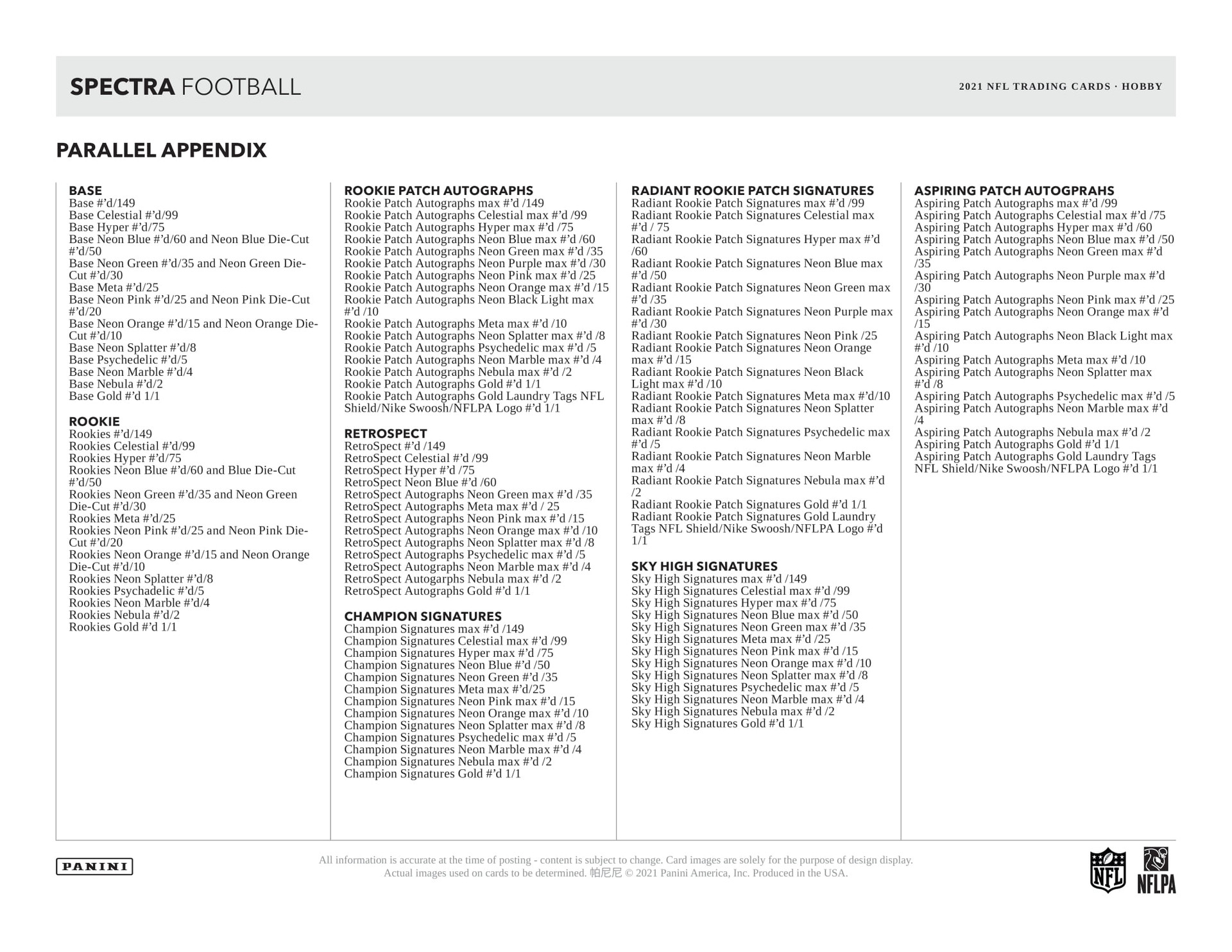 2021 Panini Spectra Football Hobby Box