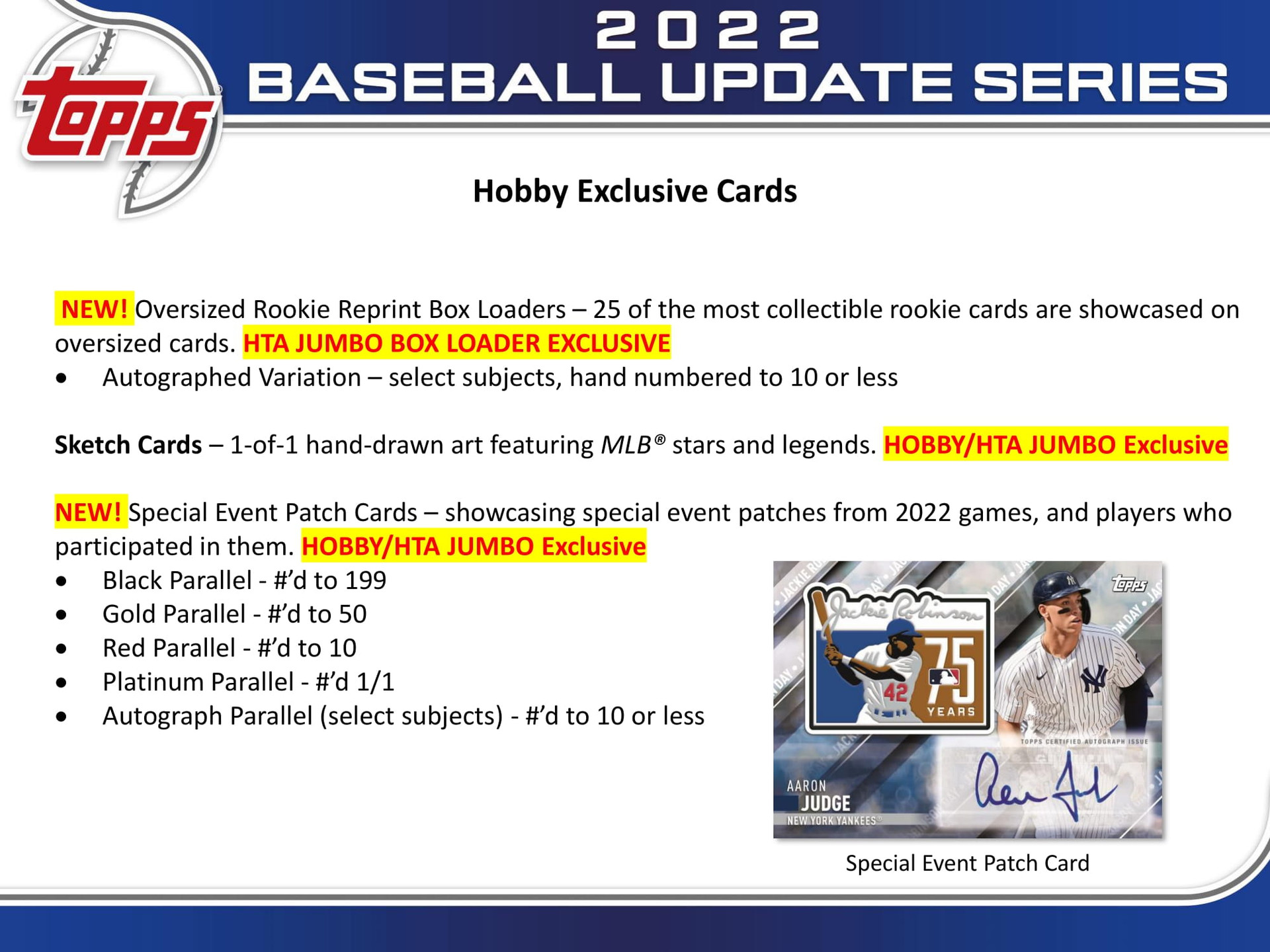 2022 Topps Update Series Baseball Hobby Jumbo Box
