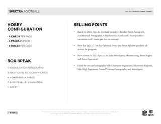 2021 Panini Spectra Football Hobby Box