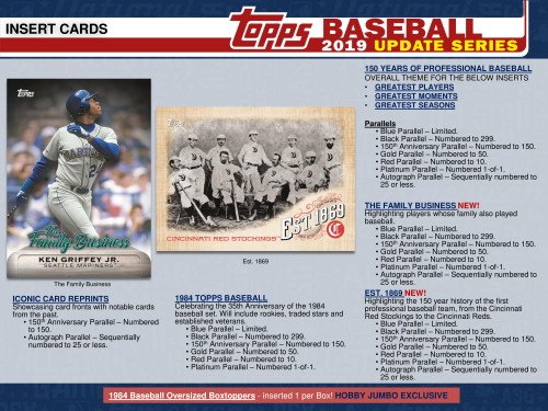 2019 Topps Update Series Baseball HTA Hobby Jumbo Box + 2 Silver Packs