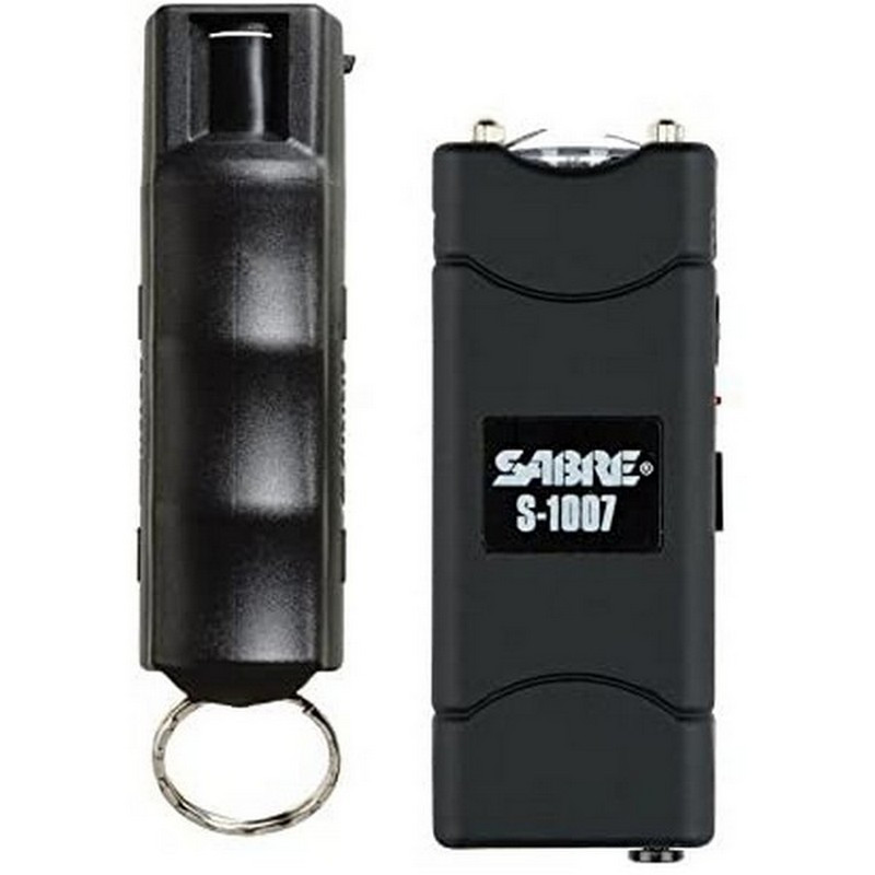 Sabre S7B-HCBK Self Defense Kit (Pepper Spray & Stun Gun), Black - CopsPlus