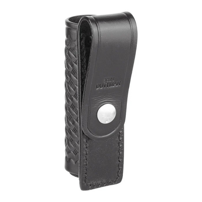 Dutyman 3811 Short Plain Leather Baton Pouch, Black - CopsPlus