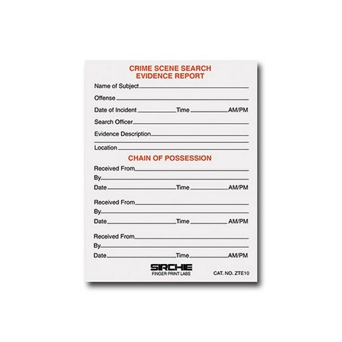 Sirchie ZTE10 Combination Crime Scene Report/Chain of Possession Labels ...