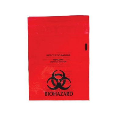 Sirchie BIO910C Biohazard Adhesive Back Bags, 9" x 10", 100 Pack - CopsPlus
