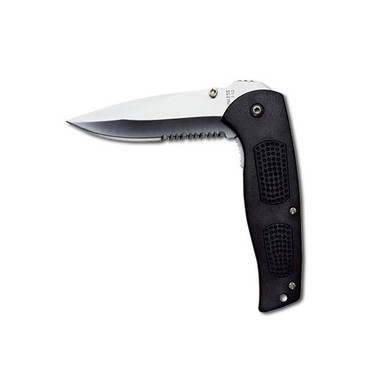 EMI-Emergency Medical 420 Explorer Lock Folding Knife 3.50" 440C Stainless Steel Partially ...