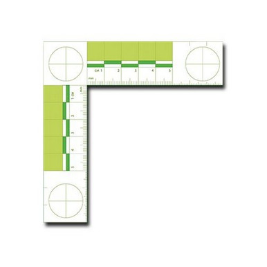 Sirchie PPS800CF L Shape Photo Scale, Fluorescent Green, Metric, 5 Pack ...