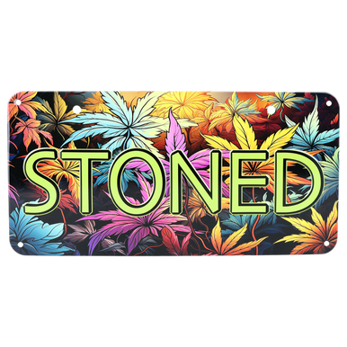 Novelty Embossed Metal License Plate - 12"x6" / Stoned - humble+fume