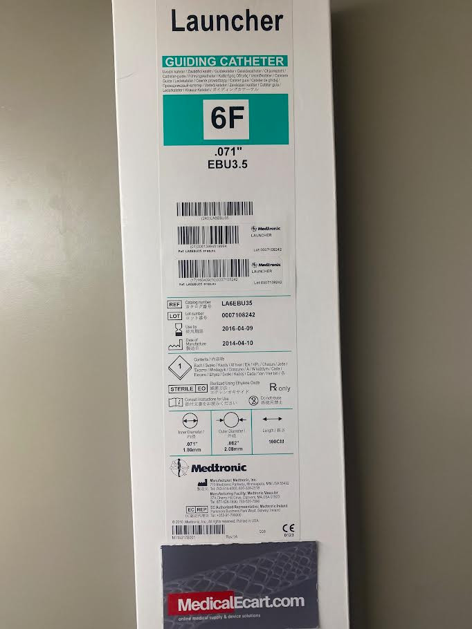 MEDTRONIC LAUNCHER 6F Coronary Guide Catheter EBU 3.5