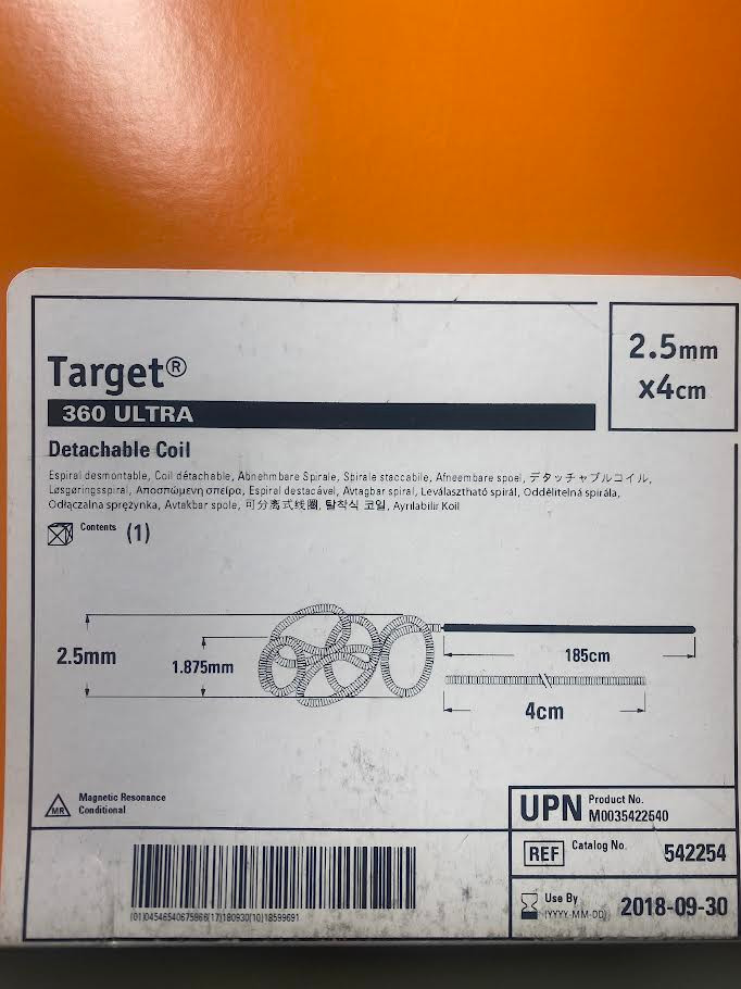 M0035422540 Target ® 360 Ultra Detachable Coil 2.5mm x 4cm