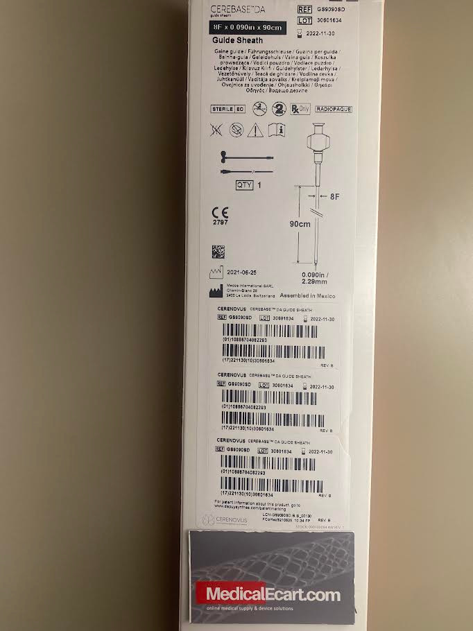 GS .090", 90cm, STRAIGHT, DISTAL CEREBASE ™ DA Guide Sheath .090" 8F ...