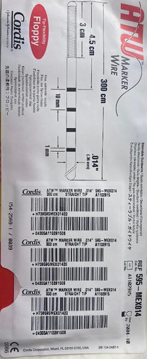 CORDIS ATW MARKER WIRE GUIDEWIRE, FLOPPY STRAIGHT 0.014" X 300CM