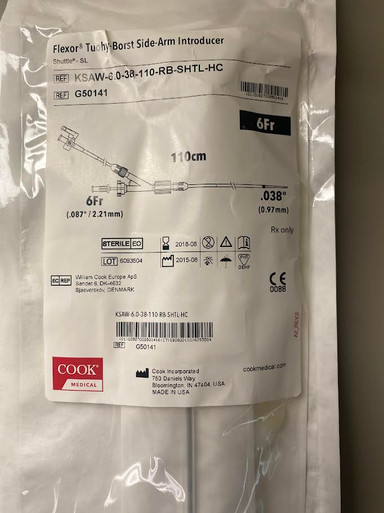 110cm Long 6Fr FLEXOR Shuttle Guiding sheath 110cm long, 6Fr KSAW-6.0 ...