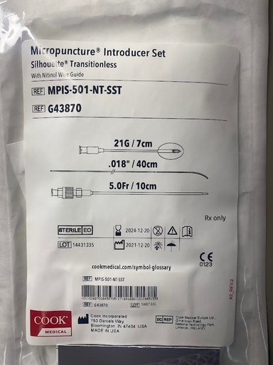 5Fr Micropuncture® Introducer Set Silhouette™ Transitionless 1 each