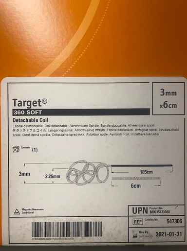 STRYKER NEUROVASCULAR M0035473060 Target ® Detachable Coils 360 Soft ...