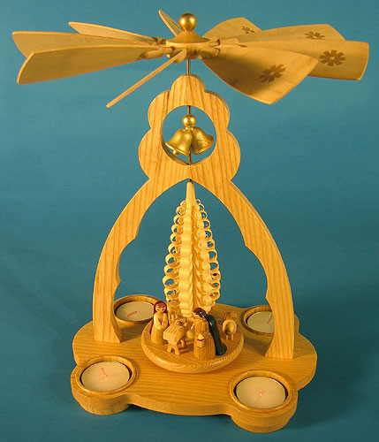 Richard Glässer – Tealight Nativity German Christmas Carousel Pyramid