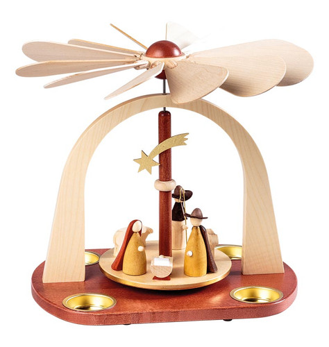 Christmas Modern Nativity Carousel German Tealight Pyramid ...