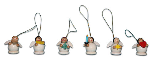 Small Set of White Angel Ornaments | 2cm Tall - ChristKindl-Markt