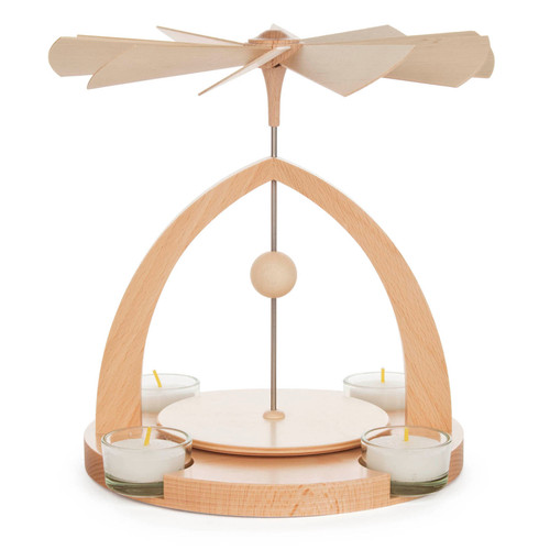 Tealight Pyramid with No Figures | 22cm - ChristKindl-Markt