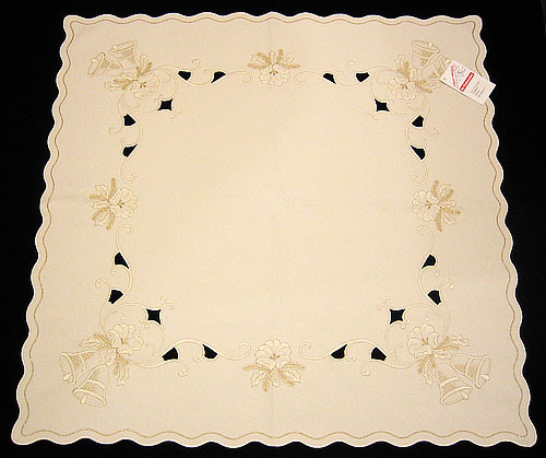 Christmas Golden Bells German Linen Tablecloth | ChristKindl-Markt